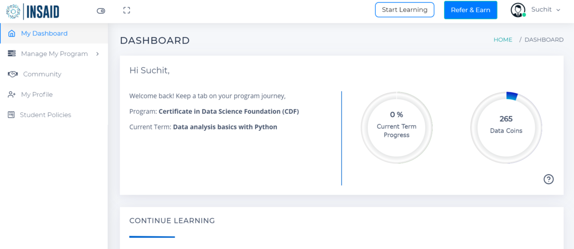 New Dashboard - Accredian Blog